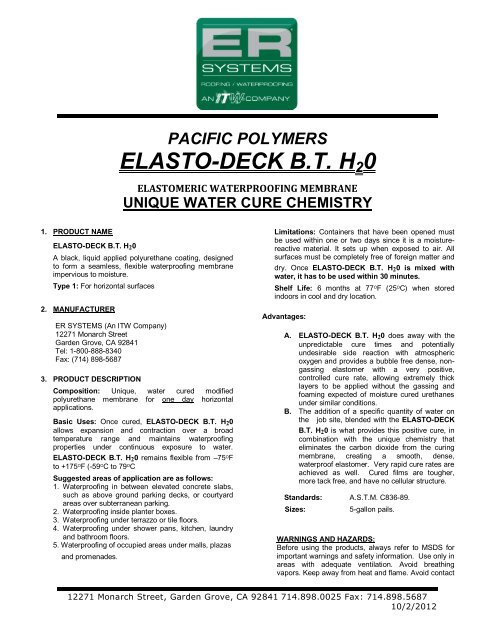 pacific polymers elasto-deck bt h20