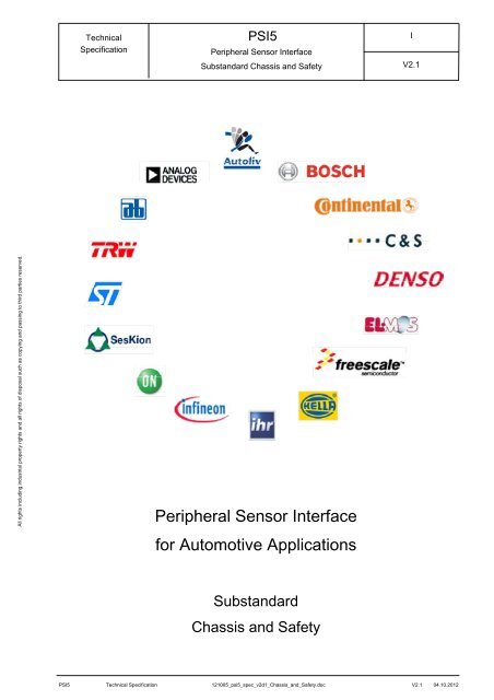 Chassis and Safety Control - PSI5