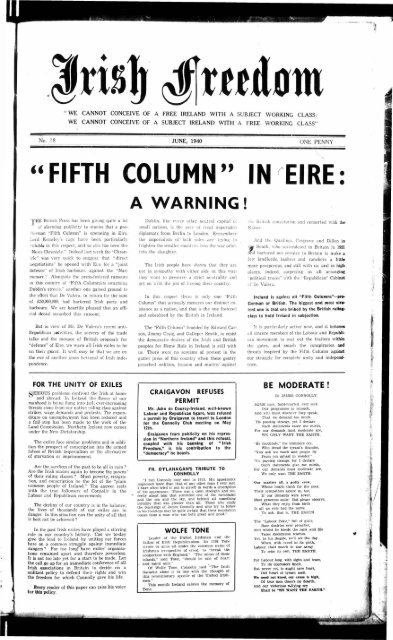Irish Freedom June 1940