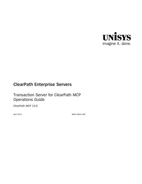 Transaction Server for ClearPath MCP Operations Guide