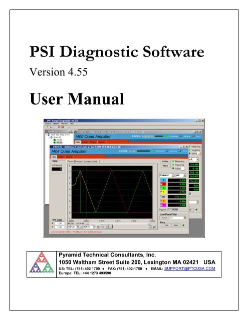 PSI Diagnostic Software User Manual - Pyramid Technical Consultants