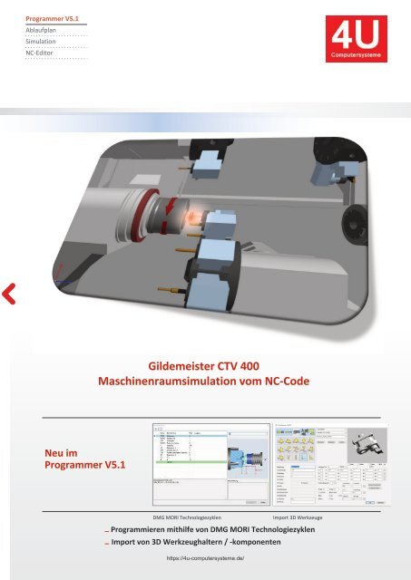 DMG MORI CTV 400 CAD CAM Programmer V5