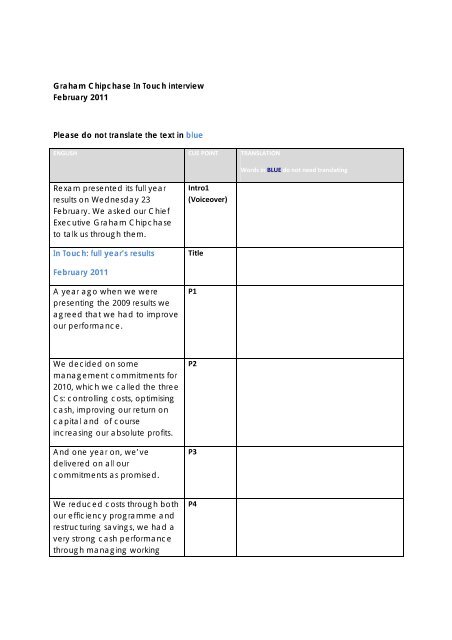 Graham Chipchase In Touch interview