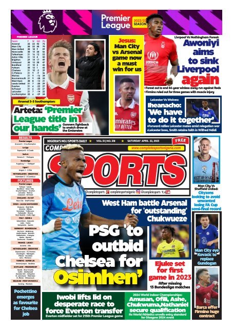 Complete Sports - Saturday, April 22, 2023