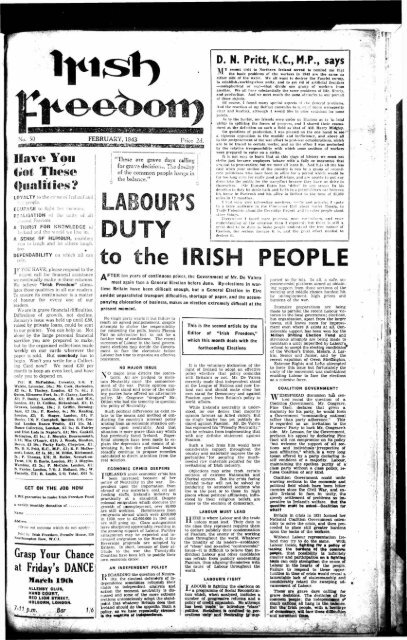 Irish Freedom February 1943