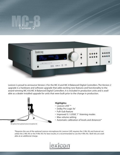MC-8 Data Sheet - Lexicon