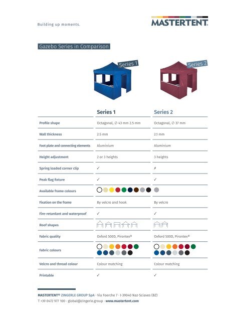 Series Comparison | Mastertent®