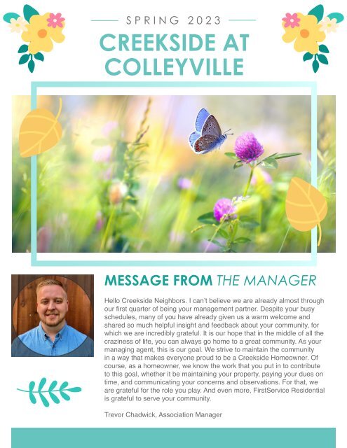 Creekside Spring Newsletter 2023