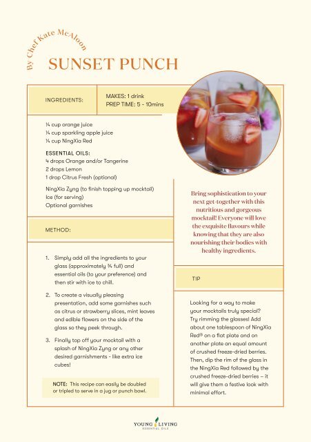 Sunset Punch NingXia Mocktail Recipe