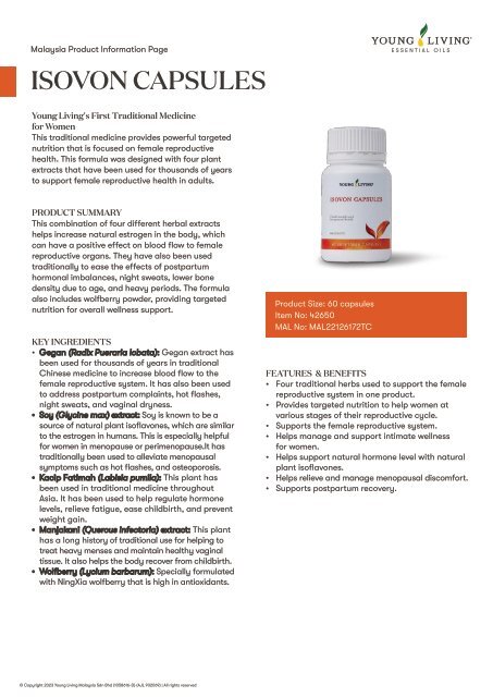 Isovon Capsules PIP | Digital Library | Young Living