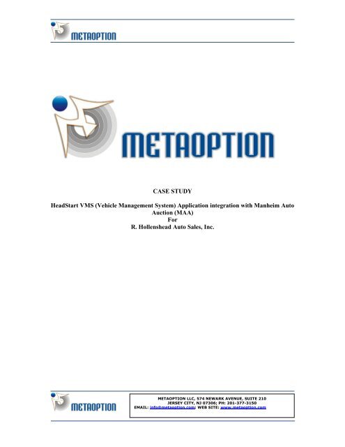 CASE STUDY HeadStart VMS (Vehicle Management ... - MetaOption