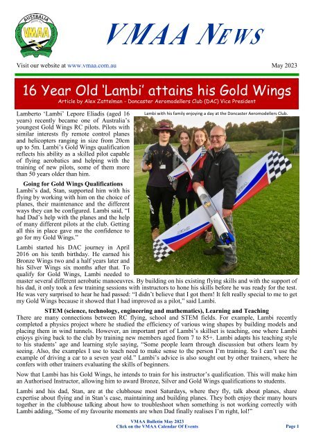 VMAA Bulletin May - Supplement Edition