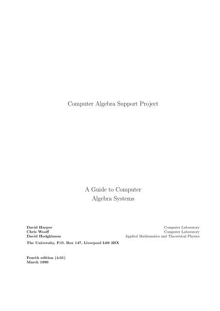 Guide to computer algebra systems