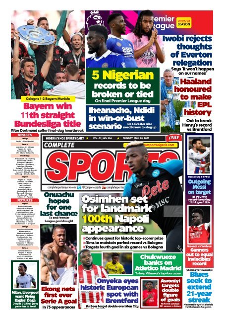 Complete Sports - Sunday, May 28, 2023