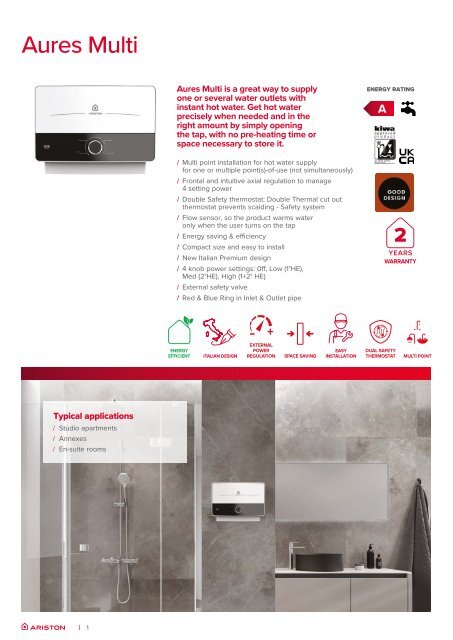 Ariston - Aures Multi Datasheet