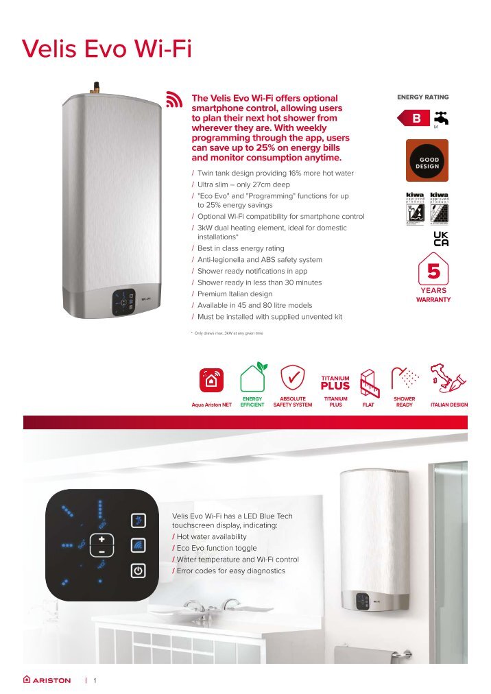 Ariston - Pro1 Eco Datasheet