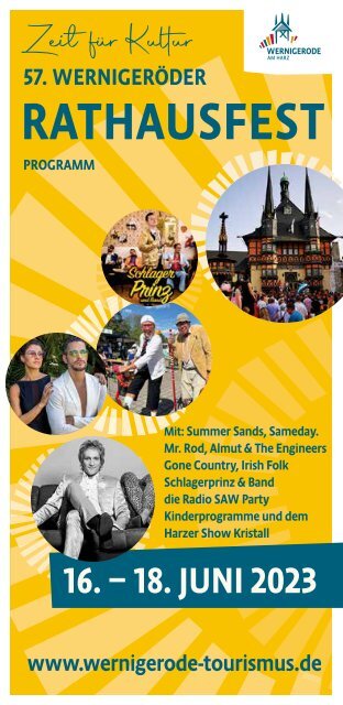 Veranstaltungen zum Rathausfest in Wernigerode 2023