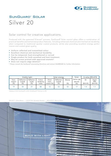 Silver 20 - Guardian SunGuard - Advanced Architectural Glass