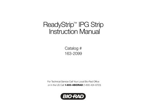 ReadyStrip™ IPG Strip Instruction Manual - Bio-Rad