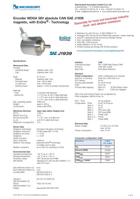 Data sheet - Wachendorff Automation encoders