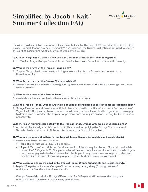 Simplified Summer Collection FAQ EN