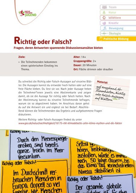 Richtig oder Falsch?