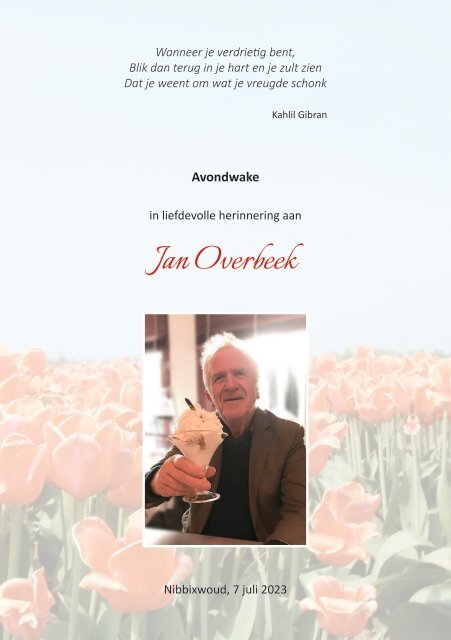 Overbeek - boekje avondwake