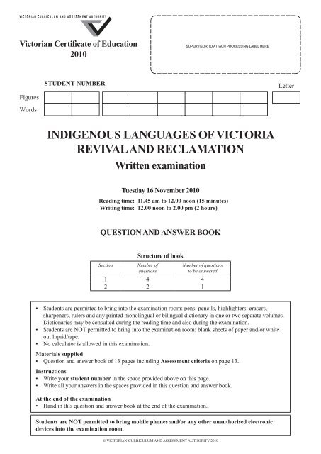 INDIGENOUS LANGUAGES OF VICTORIA REVIVAL AND ...