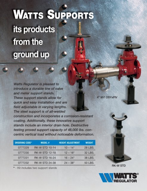 Watts Regulator is pleased to introduce a durable ... - Backflow Supply