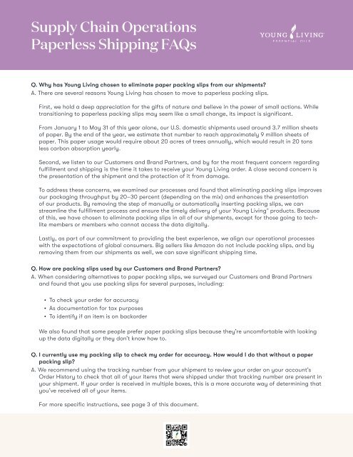 Supply chain operations paperless shipping FAQ