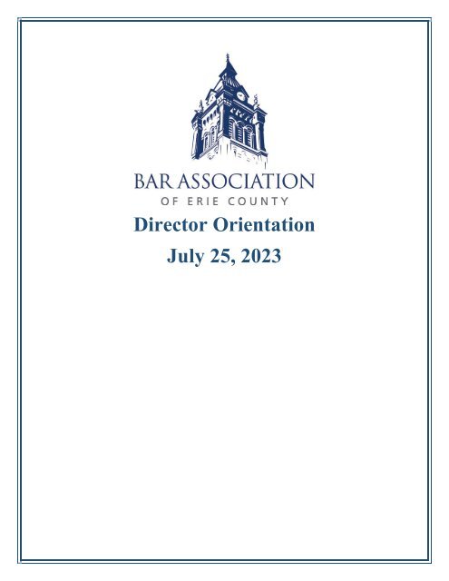 2023 Director Orientation Materials