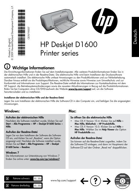 HP Deskjet D1600 Printer series