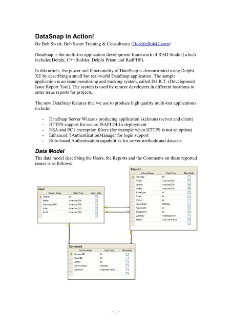DataSnap XE in Action! - embt.cz