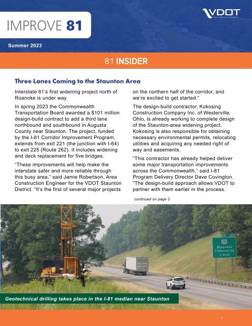 VDOT - Improve81 - Summer 2023