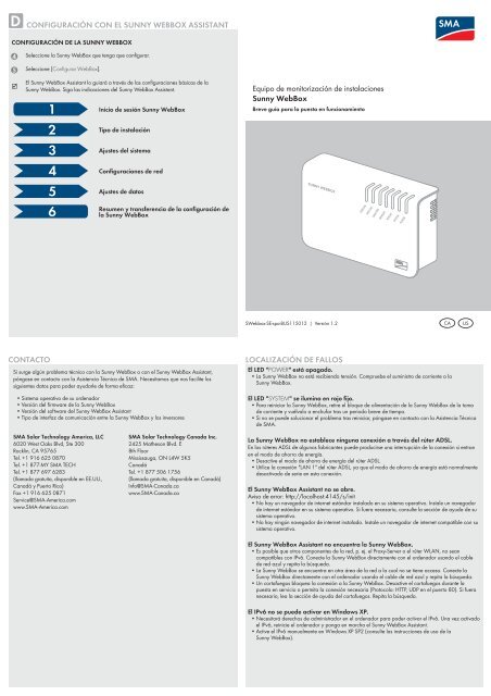 SUNNY WEBBOX - Breve guía para la puesta en funcionamiento
