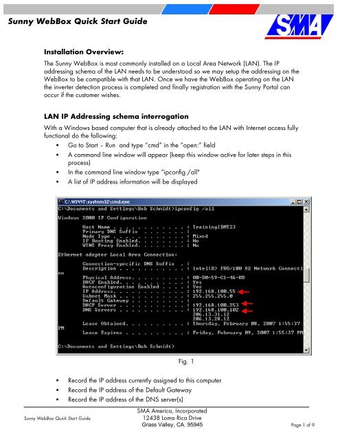 Sunny WebBox Quick Start Guide