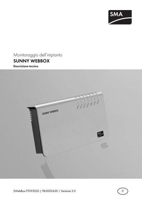 SUNNY WEBBOX - Descrizione tecnica - Solarway srl