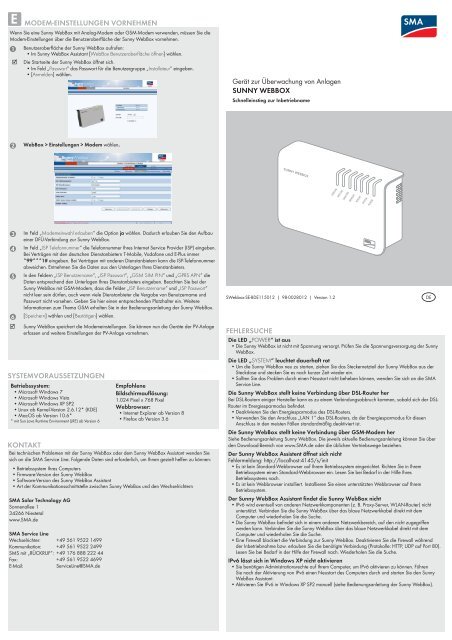 SUNNY WEBBOX - SMA Solar Technology AG