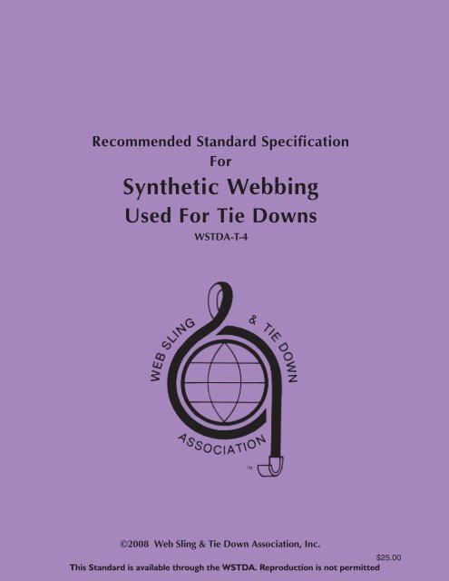 Recommended Standard Specification For Synthetic Webbing Used ...