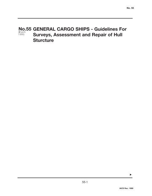 GENERAL CARGO SHIPS - Guidelines For Surveys, Assessment ...