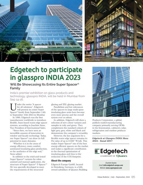 Edgetech to participate in glasspro INDIA 2023