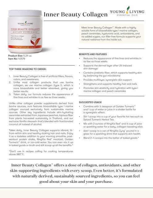 Inner Beauty Collagen Product Information Page
