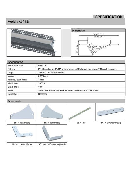ALP128 Light Diffuser For LED Strip User Manual