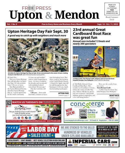Upton & Mendon Free Press September 2023