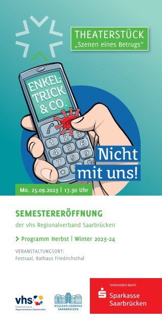Programm Semestereröffnung der vhs Regionalverband Saarbrücken | Winter 2023-24