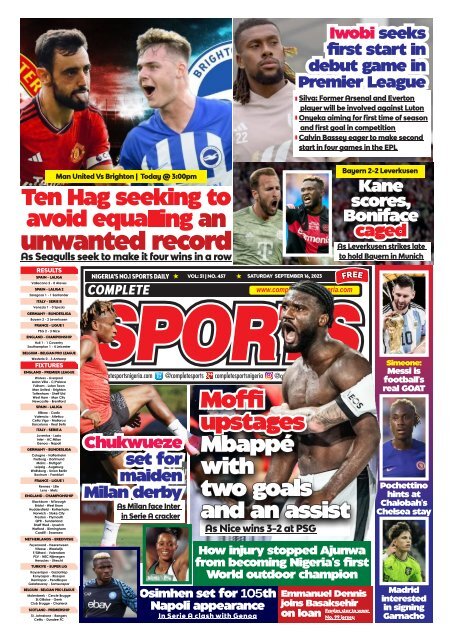 COMPLETE SPORTS - SATURDAY, SEP 16, 2023