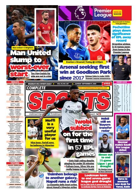 COMPLETE SPORTS - SUNDAY, SEP 17, 2023
