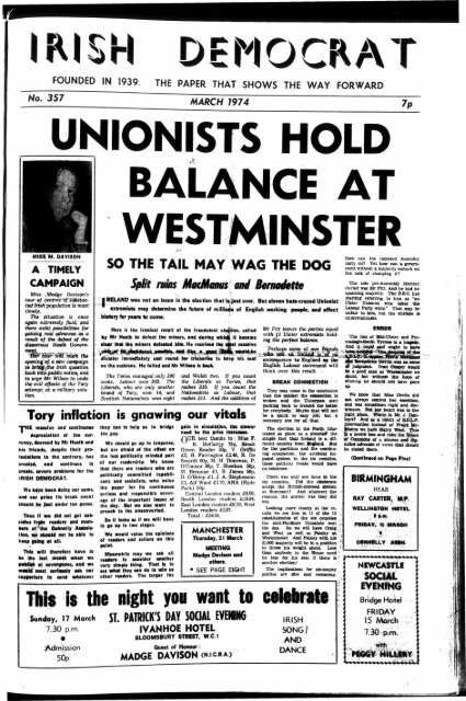 Irish Democrat March 1974