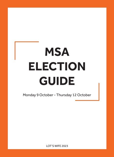 MSA Election Guide 2023
