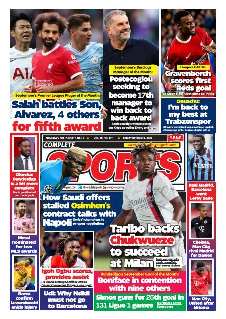 COMPLETE SPORTS - FRIDAY, OCT 6, 2023